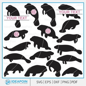 Manatee SVG Bundle, Manatee Monogram, Manatee SVG File, Aquarium Svg ...