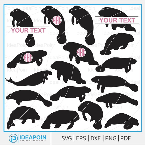 Manatee Svg - Etsy