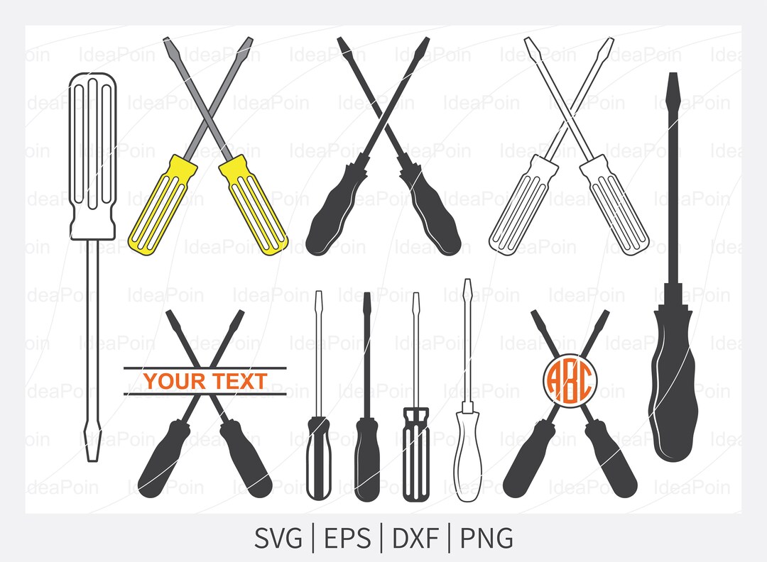 Crossed Screwdrivers Svg, Screwdrivers SVG, Screwdrivers Monogram Svg ...