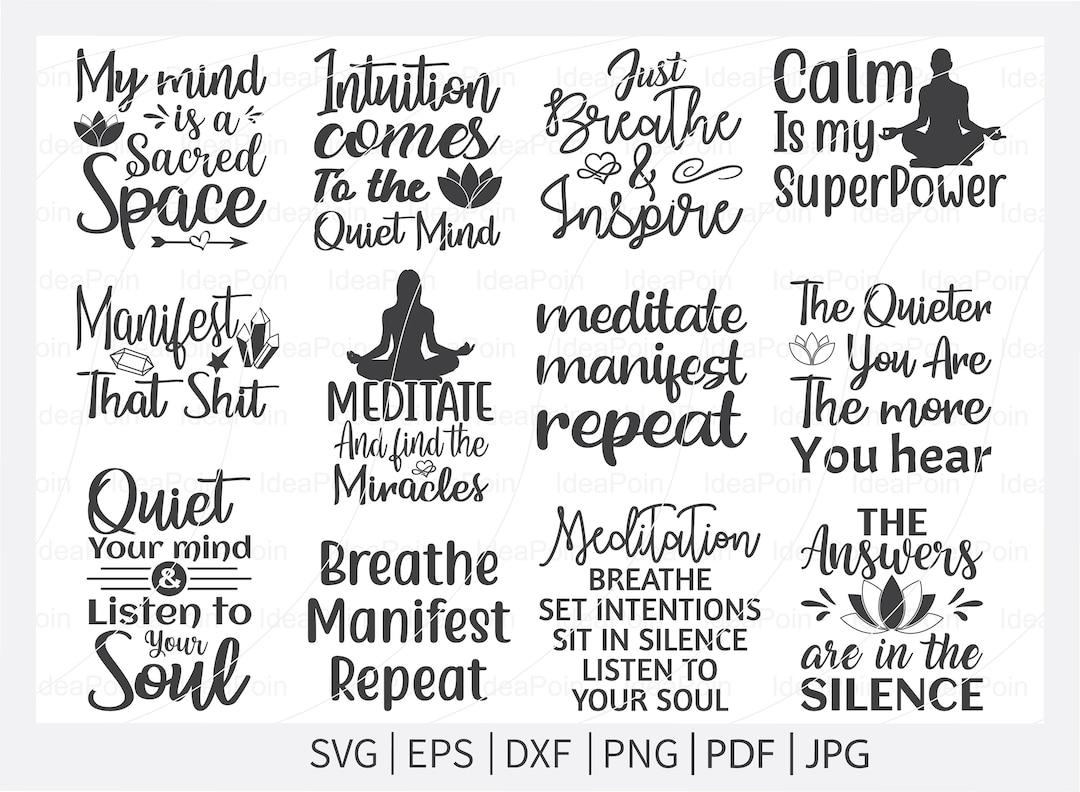 Meditation Svg Bundle, Yoga Svg Bundle, Love to Meditate, Spiritual SVG ...