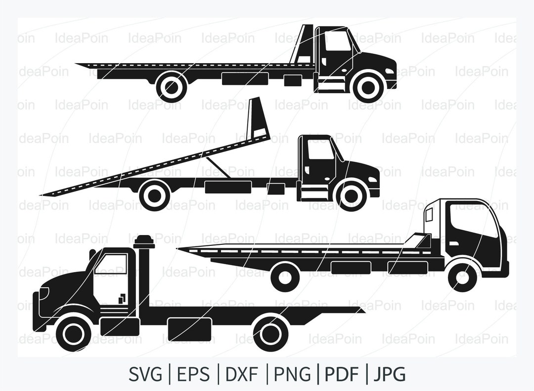 Rollback Truck Svg, Flatbed Truck Svg, Tow Truck Svg, Rollback Truck ...