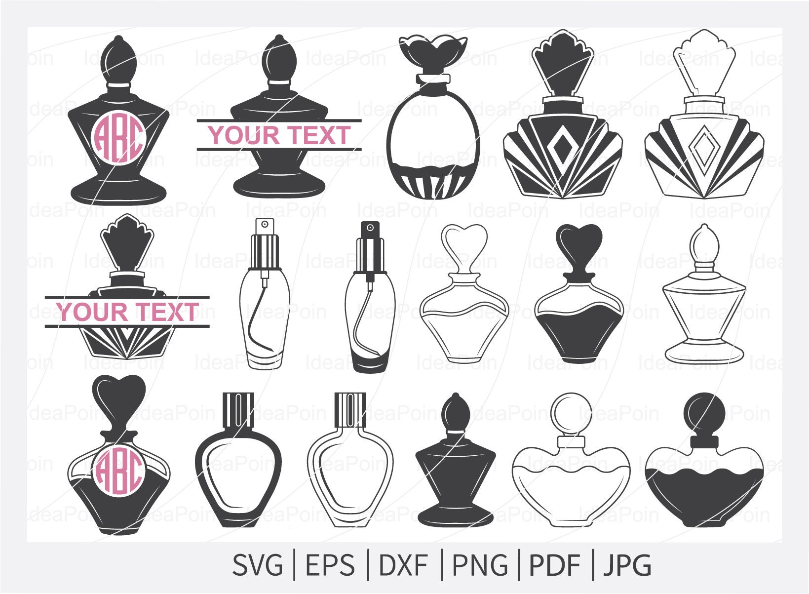 Perfume Bottle Bundle Svg Perfume Bottle Split Monogram - Etsy