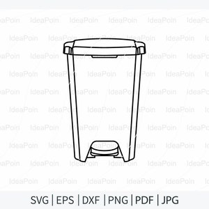Trash Bin Outline, Trash Bin Svg Bundle, Bin Outline, Rubbish Bin ...