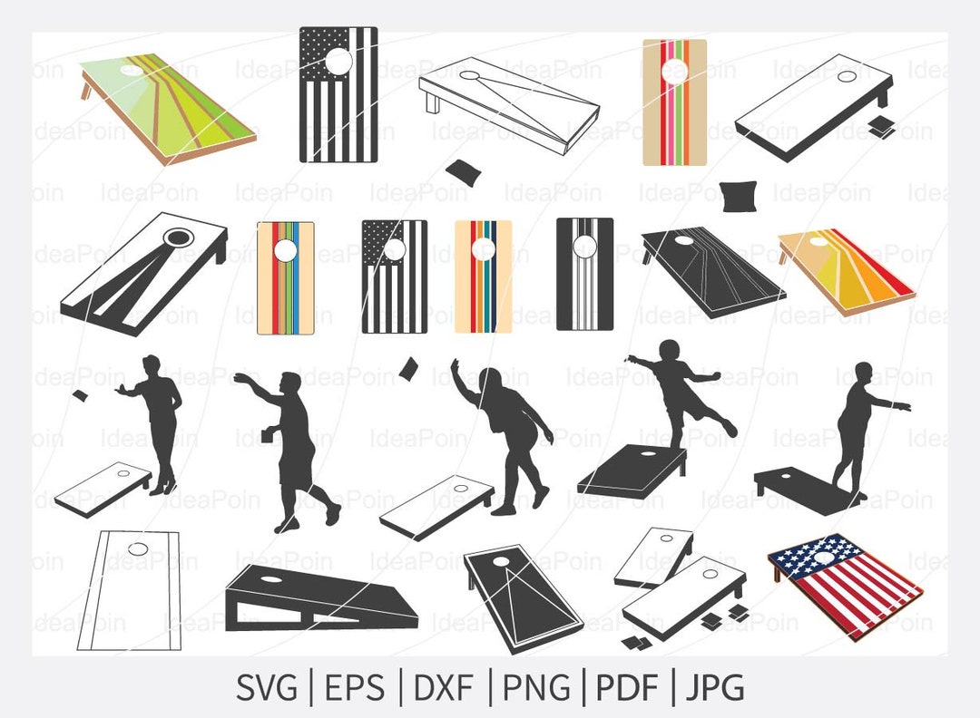 Cornhole Boards Svg, Cornhole Silhouette, Cornhole Playing Svg ...