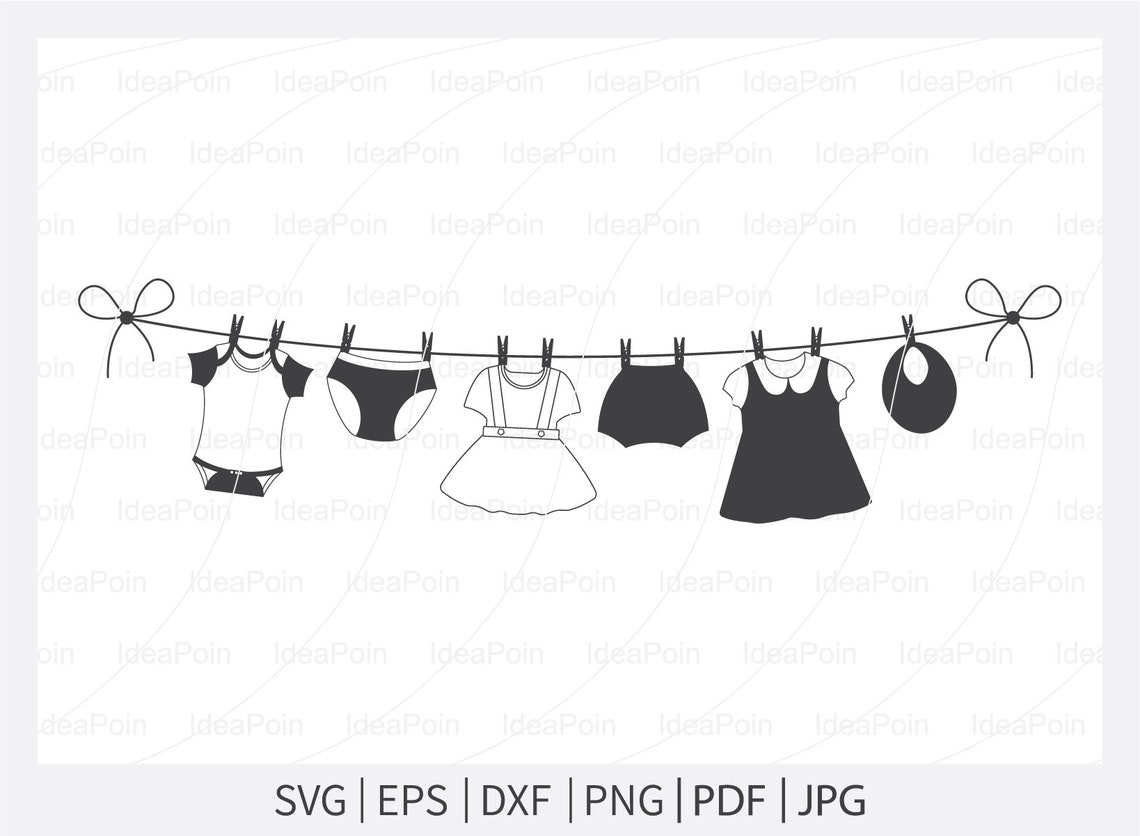 Clothesline Svg Line of Clothes Svg Women Clothesline Svg | Etsy