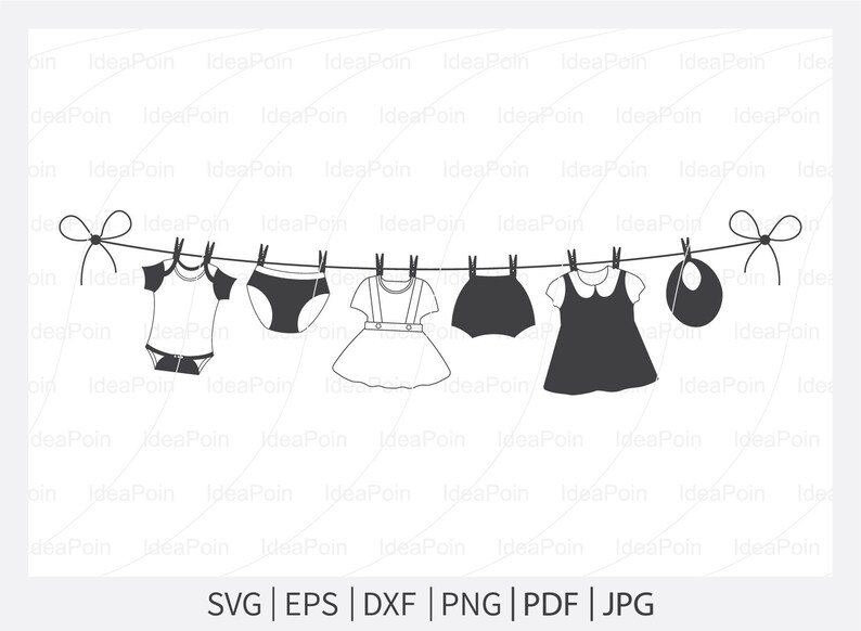 Clothesline Svg Line of Clothes Svg Women Clothesline Svg | Etsy