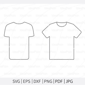 T-shirt Outline SVG, T-shirt Outline Bundle, T-shirt Template SVG, T ...