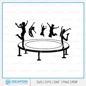 Trampoline Svg, Trampoline Jump SVG, Trampoline Silhouette, Jumping ...