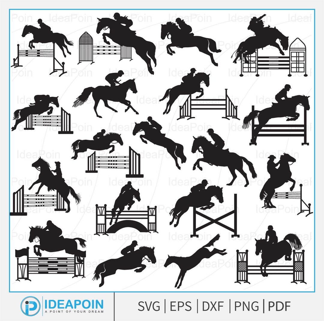 Horse Jumping Svg, Jumping Svg, Horse Jumping Silhouette, Equestrian ...