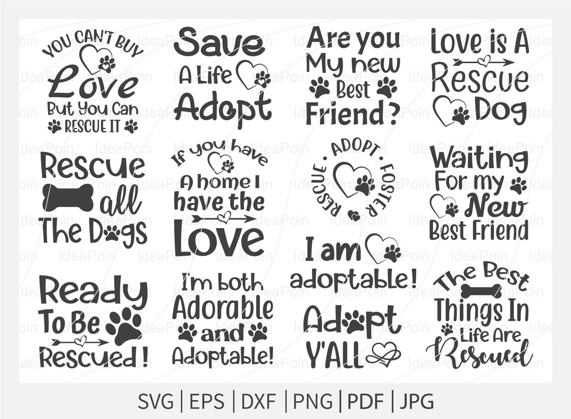 Pet Adoption Svg Pet Adoption SVG Bundle Dogs SVG Dog Life - Etsy