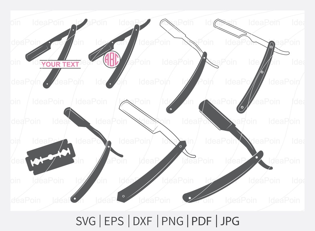 Straight Razor SVG File, Straight Razor Monogram Svg, Barber Shop SVG ...