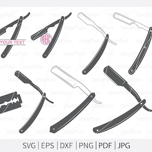 Straight Razor SVG File, Straight Razor Monogram Svg, Barber Shop SVG ...