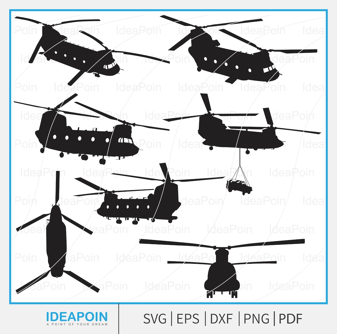 Boeing Ch-47 Chinook Svg, Vector PNG, CH-47 Chinook Helicopter, Chinook ...