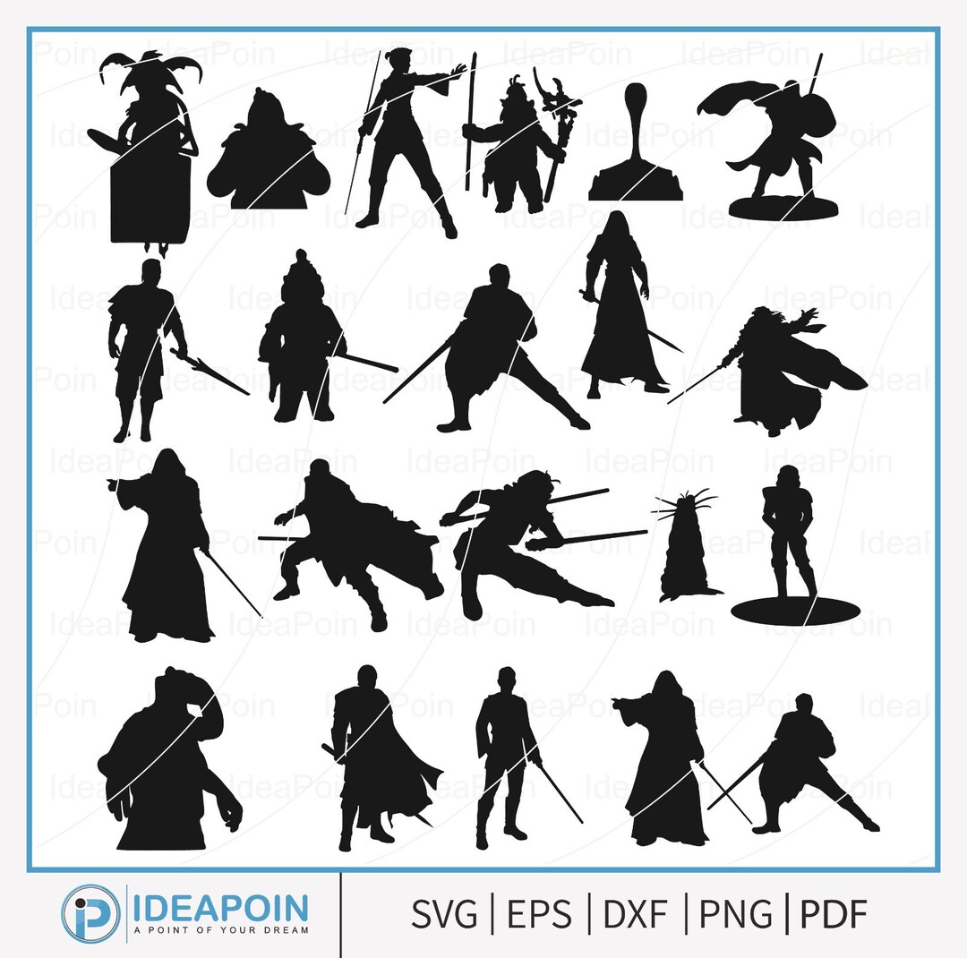 Star Wars Characters Silhouette, Star Wars Characters Vector, Elements ...