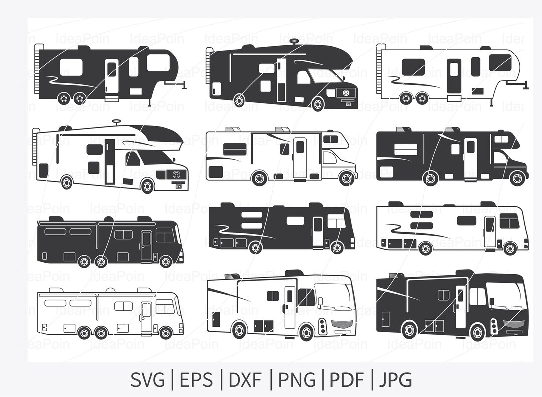 Class A Motorhome Svg, Camp Truck Svg, Camper Van Svg, RV Camper ...