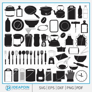 Kitchen Svg, Kitchen Svg Bundle, Kitchen Equipment Clipart, Kitchen ...