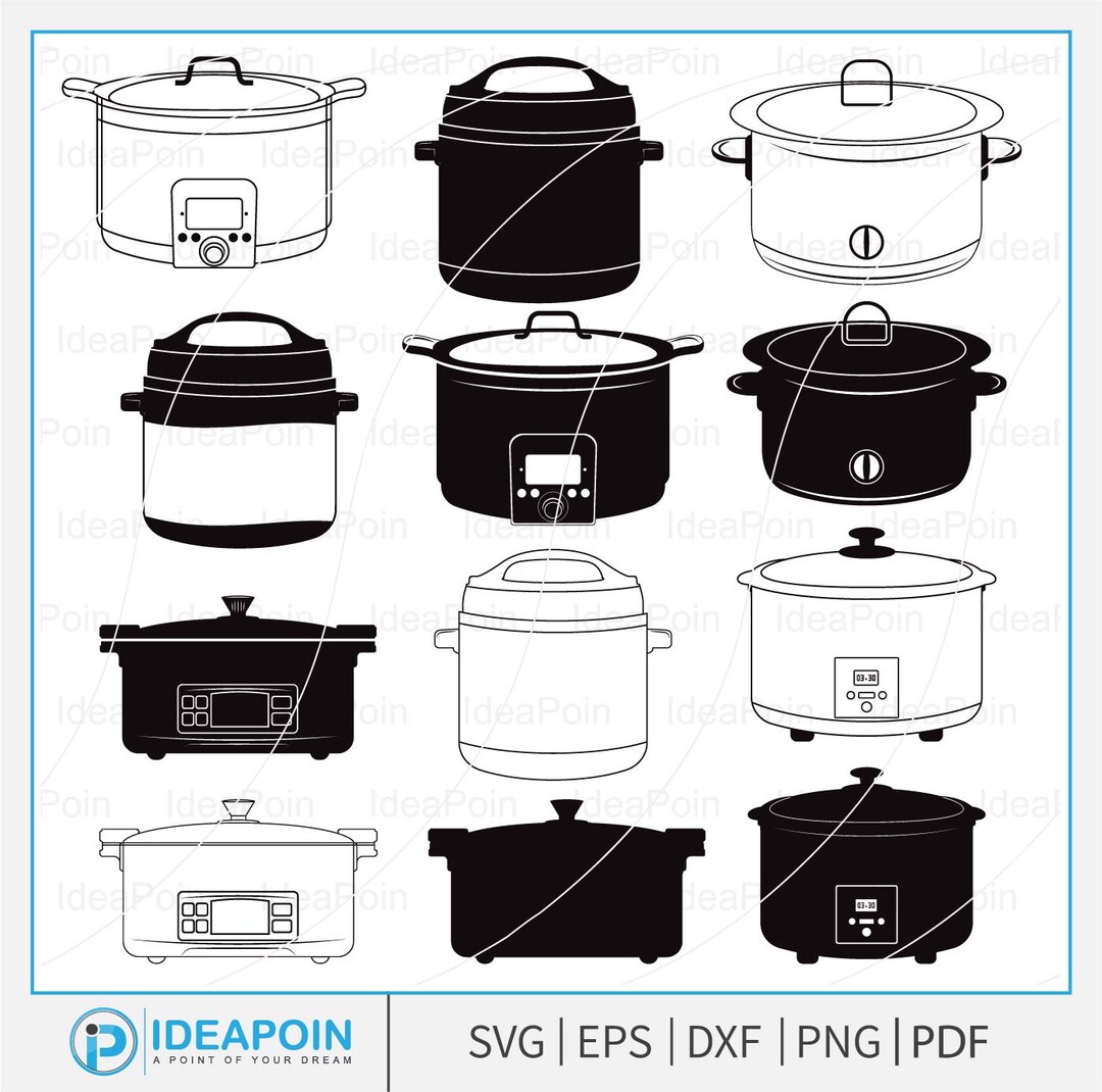Pressure Cooker Svg, Rice Cooker Silhouette, Cooker Png, Slow Cooker ...