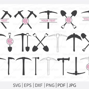 Miner Pickaxe Svg Bundle, Miner Pickaxe Svg, Pickaxe Split, Mining Svg ...