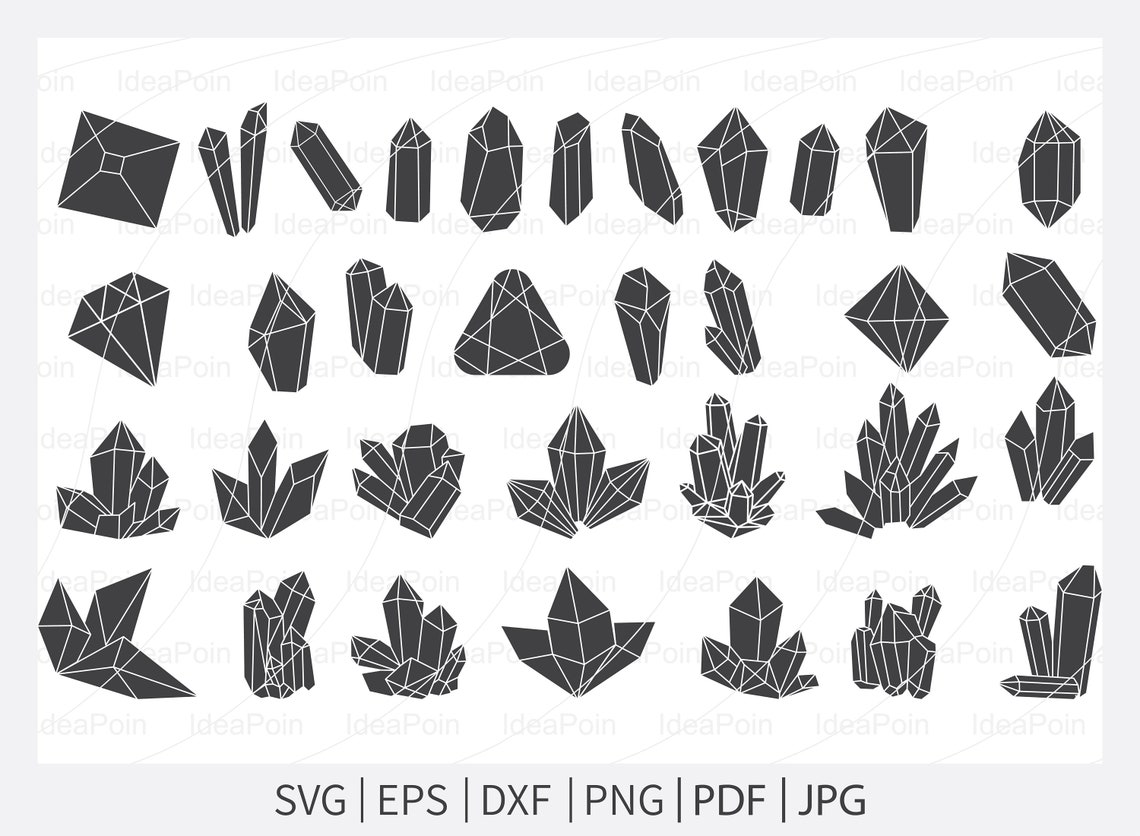 Crystals SVG Crystal Svg Bundle Crystal Outnile Svg Witch - Etsy