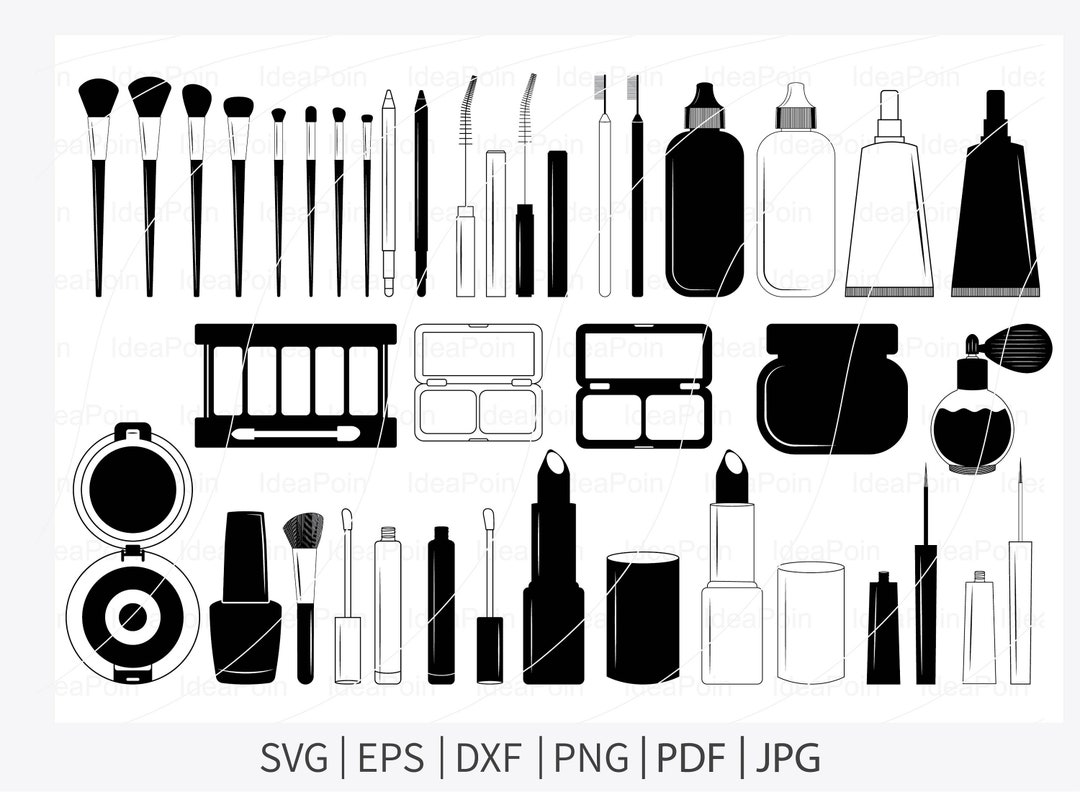 Makeup Svg, Makeup Bundle Svg, Makeup Equipment Silhouette, Bodyography ...