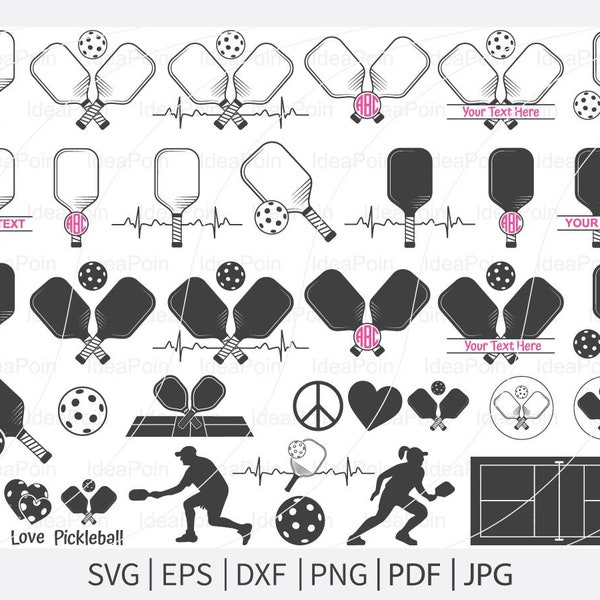 Pickleball Monogram Svg - Etsy
