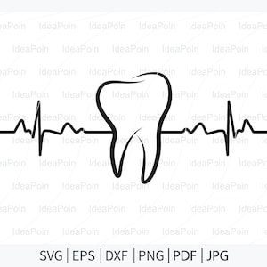 Tooth Svg, Dental Svg, Tooth Monogram Svg Bundle, Tooth Heartbeat ...