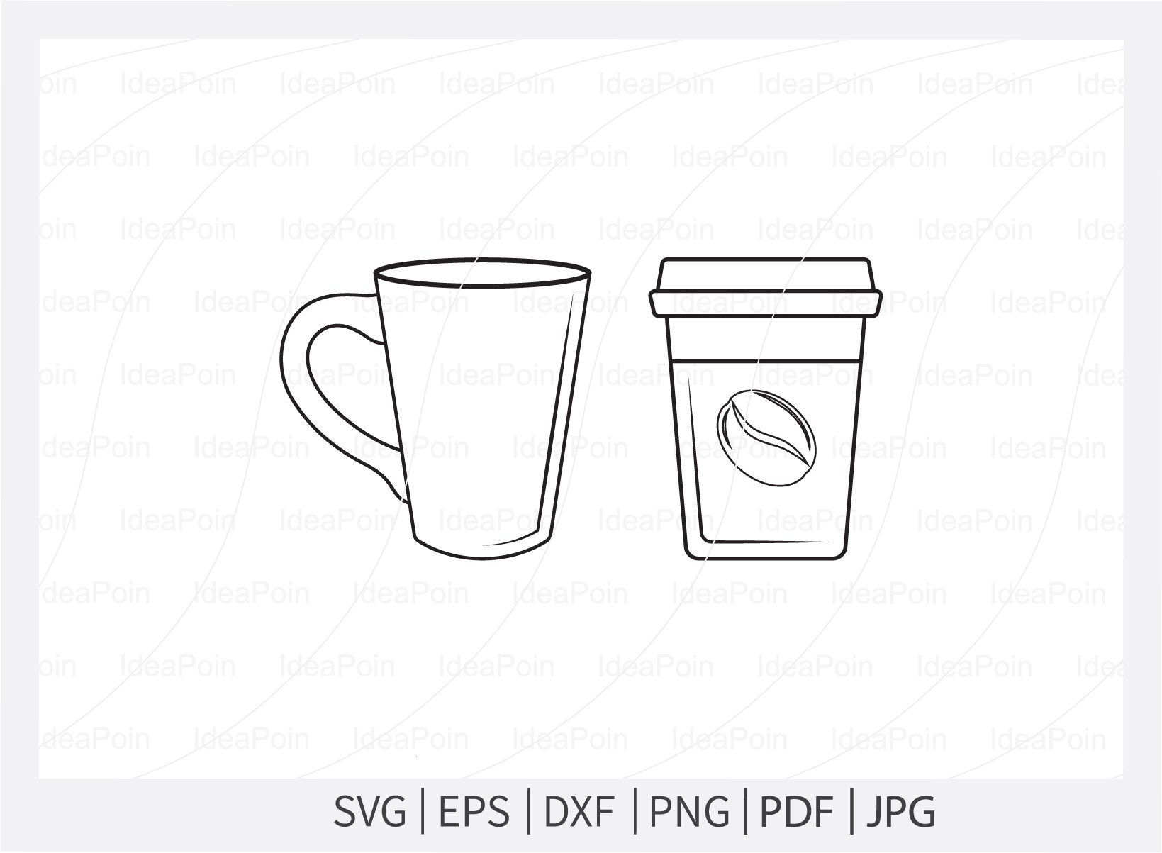 Coffee Svg Coffee Cup Outline Svg Coffee Cups Svg Coffee - Etsy