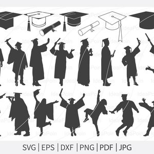 Graduation Svg, Graduate Silhouette, Graduate SVG Cut Files, Graduate ...