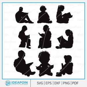 Reading A Book Svg, Book Svg, Reading Svg, Man Reading a Book Svg ...