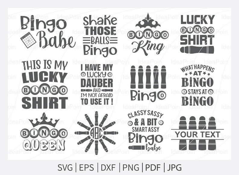 Bingo SVG File Bingo Monogram Svg Bingo Shirt Design SVG | Etsy