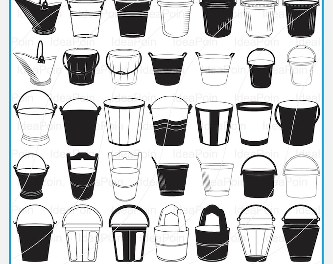 Bucket Outline SVG, Bucket Svg, Cleaning Svg, Bucket Clipart, Bucket ...