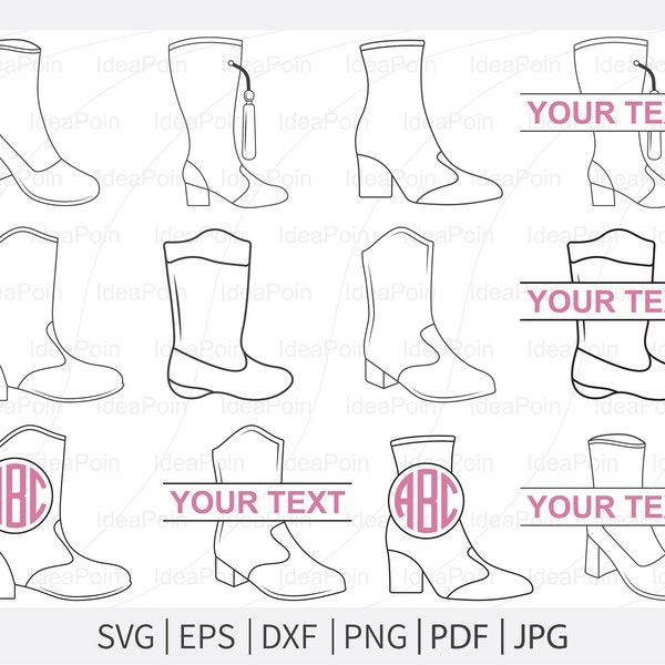 Monogram Boots - Etsy