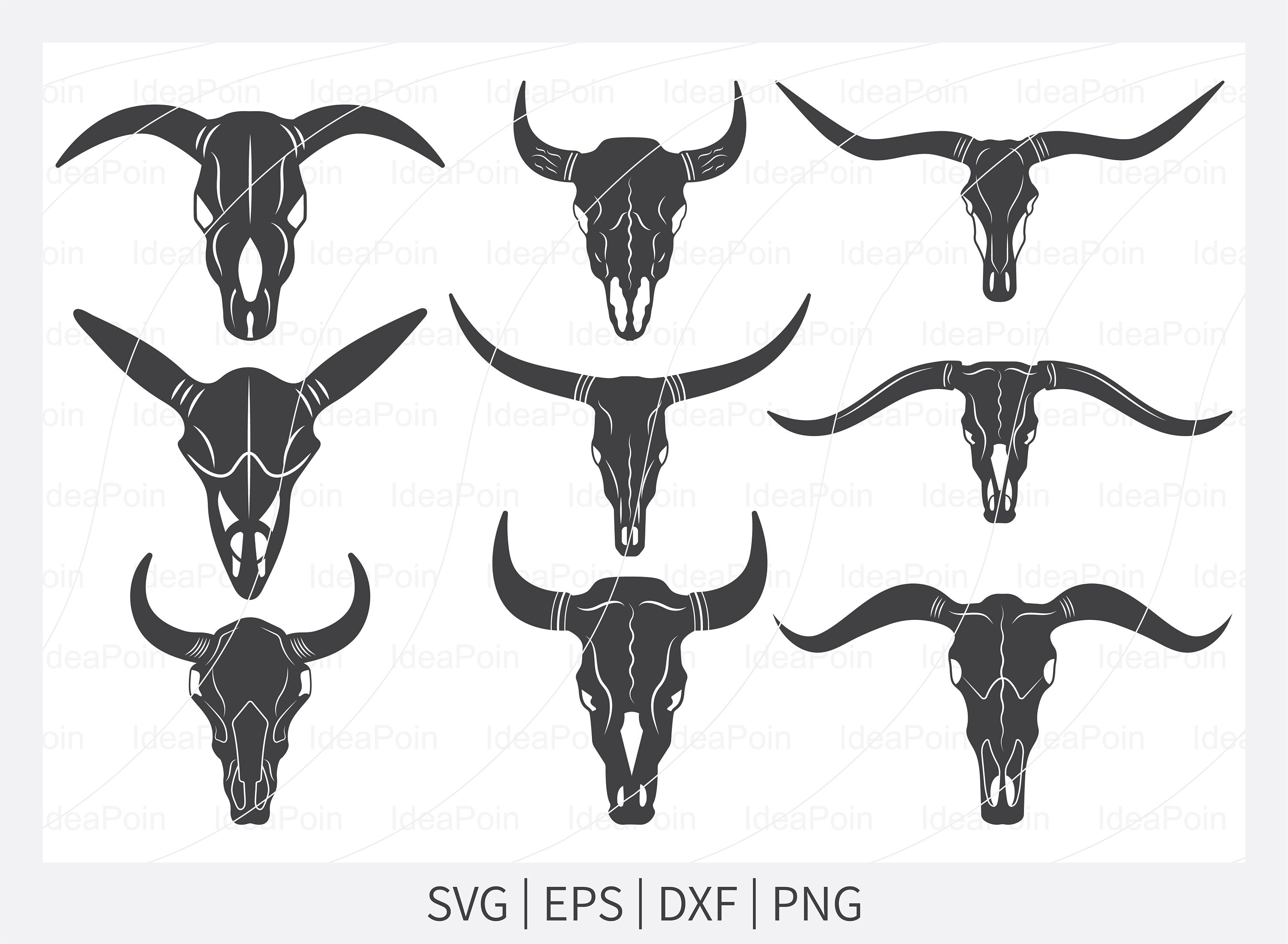 Bull Skull SVG Bull Skull Bundle Bull Skull Vector Bull - Etsy