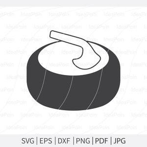 Curling Stone SVG, Curling Stone Outline, Stone Curler Clipart, Curling ...