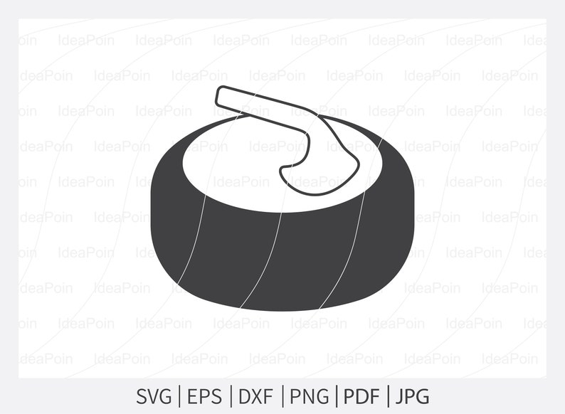 Curling Stone SVG Curling Stone Outline Stone Curler - Etsy