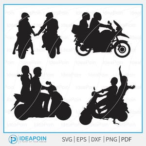 Motorcycle Couple Svg, Motorcycle Silhouette, Biker Couple Gift ...