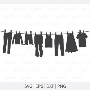 Clothesline silhouette Clothesline SVG Line of Clothes SVG | Etsy