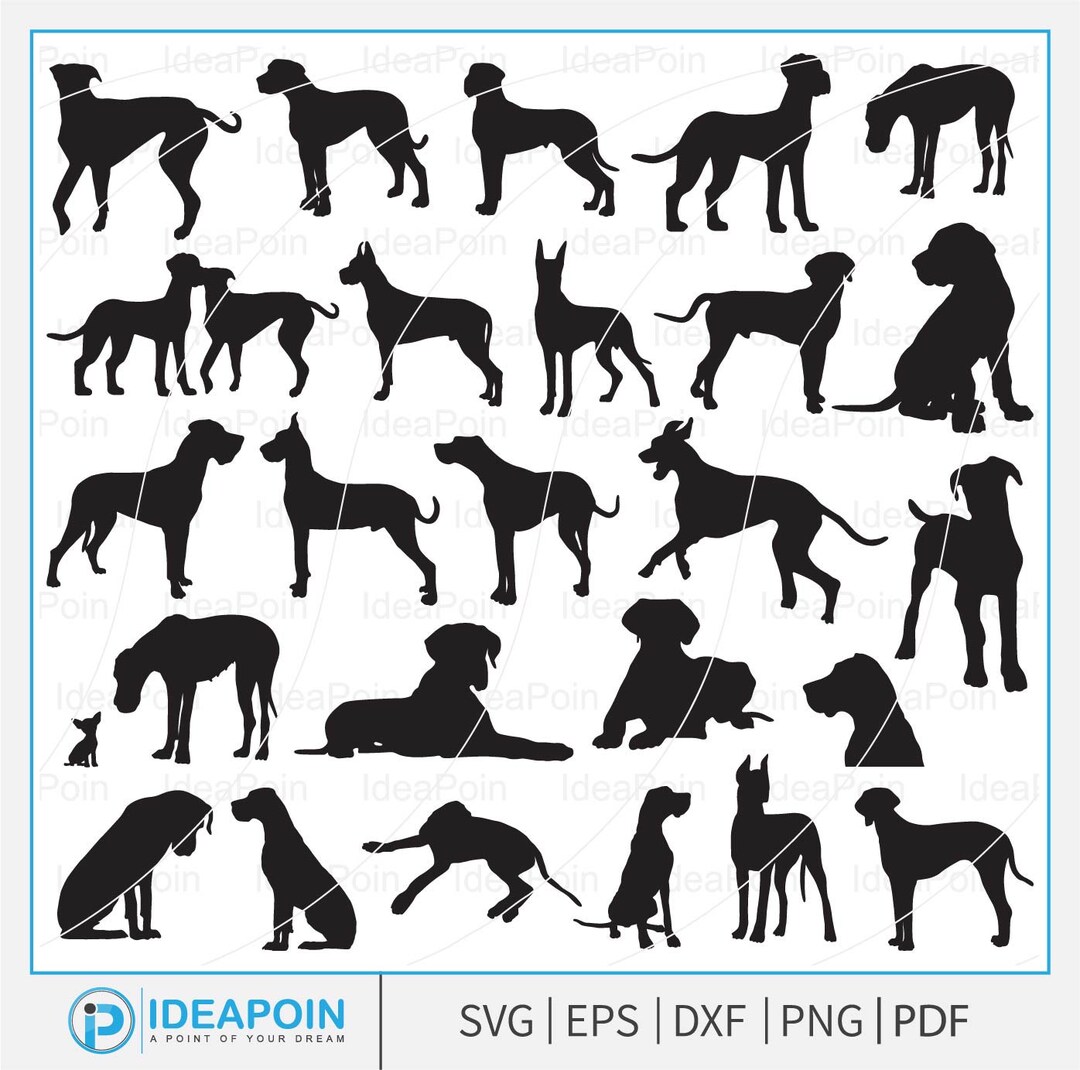 Great Dane Dog Svg, Great Dane SVG, Great Dane Dog Silhouette, Great ...