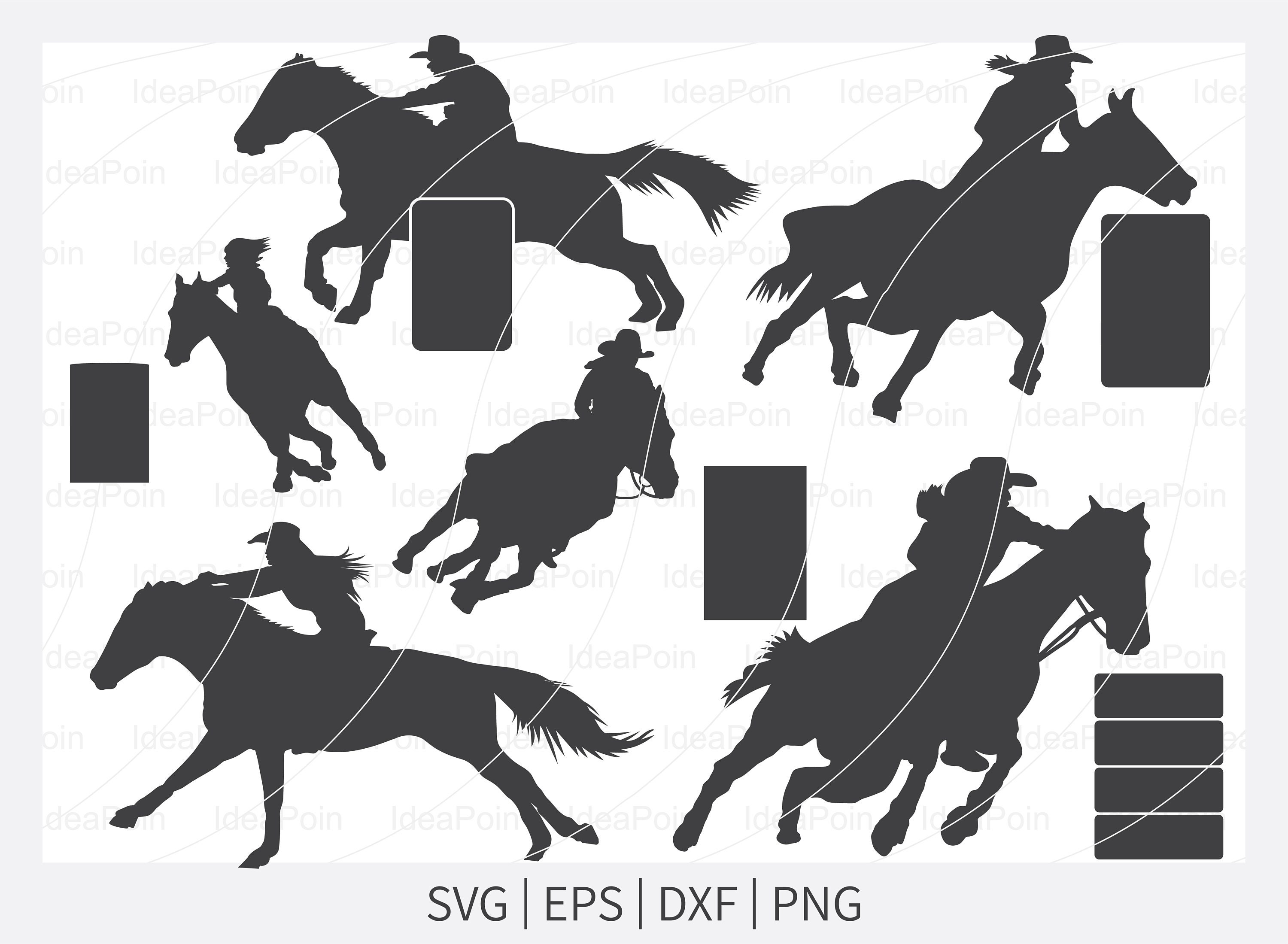 Rodeo Barrel Racer SVG Western Rodeo Svg Cowgirl Silhouette - Etsy Canada
