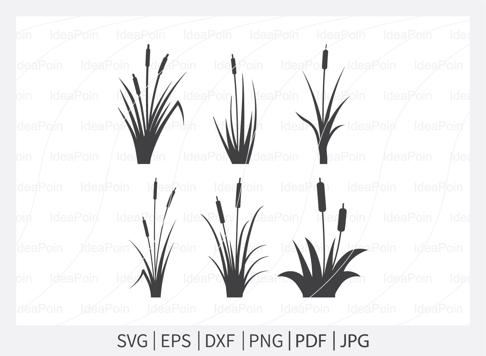 Cattail Svg Cattail Flower Svg Cattail Clipart Grass Svg | Etsy