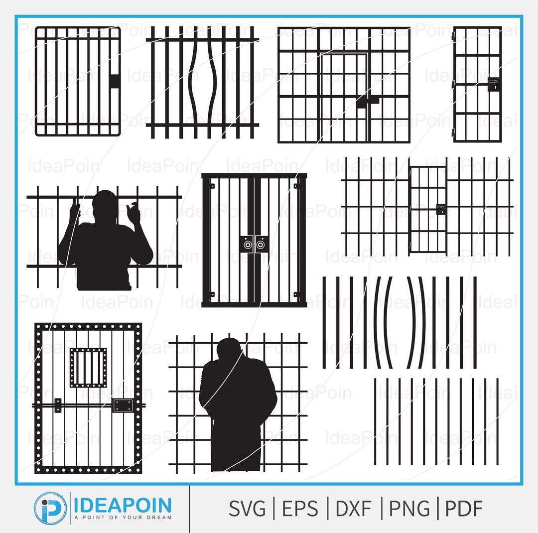 Jail Cell Doors Vector, Jail Svg, Prison Svg, Lockup Vector, Prison ...