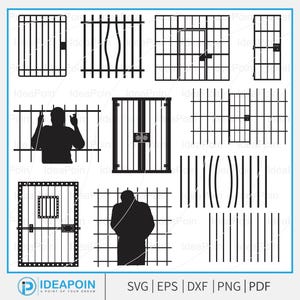 Jail Cell Doors Vector, Jail Svg, Prison Svg, Lockup Vector, Prison ...