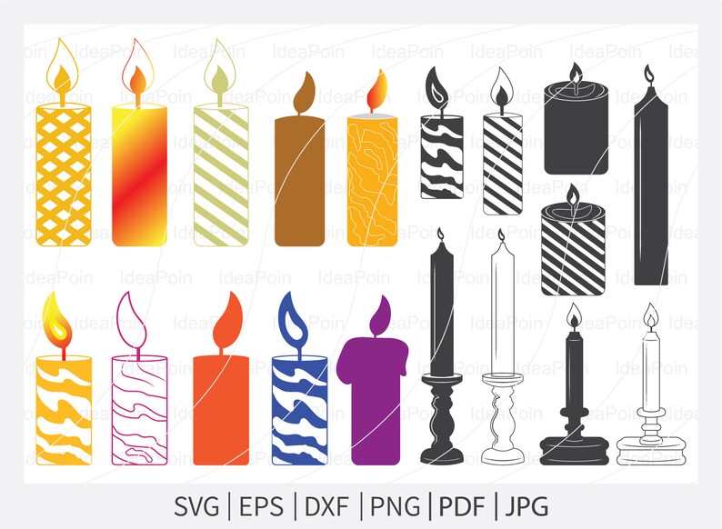 Candle Svg Candle Svg Bundle Wax Candle Svg Candle Clipart - Etsy