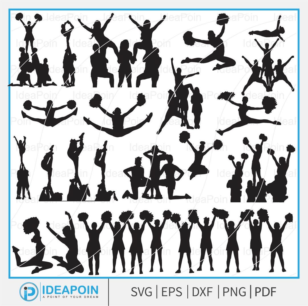 Cheer SVG Bundle, Cheerleading SVG Silhouettes, Cheerleading Svg ...