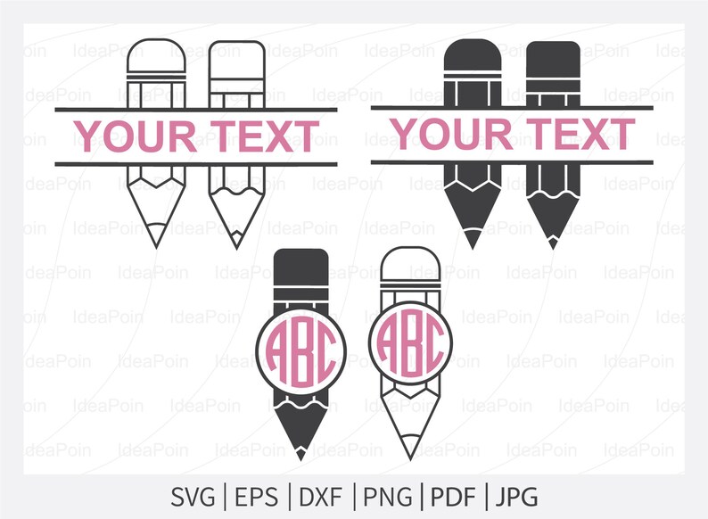 Pencil Svg Pencil Monogram Pencil Svg Bundle Pencil Split | Etsy