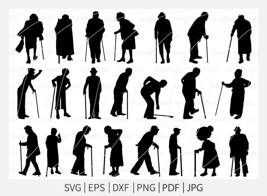 Old Man Svg Old Man & Woman Svg Old Man Silhouette Old - Etsy