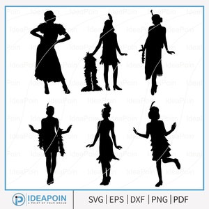 Flapper Girls Silhouette Flapper, Flapper Girls Svg, 1920 Women SVG ...