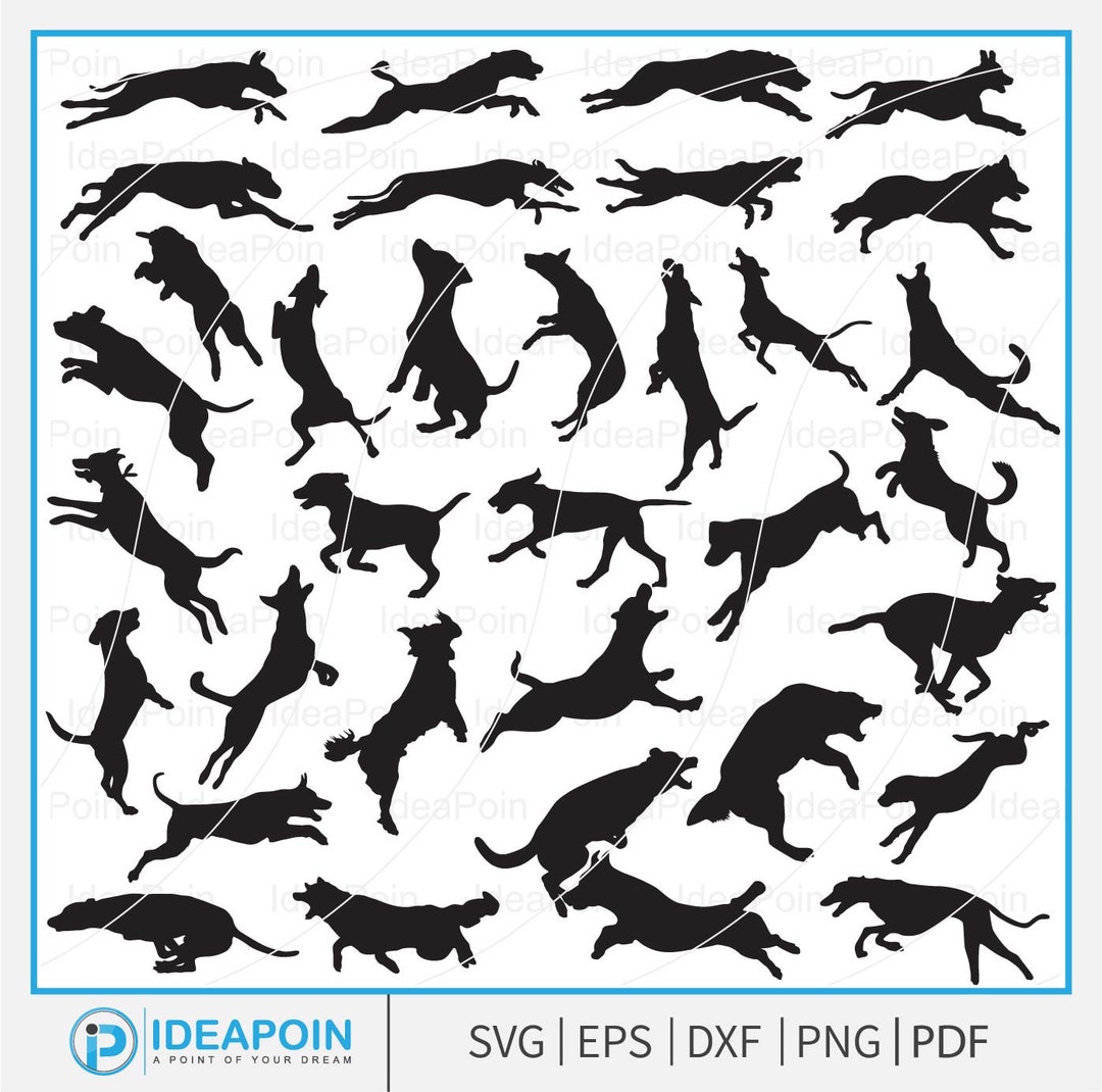 Jumping Dogs Svg, Running Dogs Svg, Dog Jumping Silhouette, Running and ...