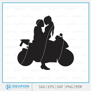 Motorcycle Couple Svg, Motorcycle Silhouette, Biker Couple Gift ...