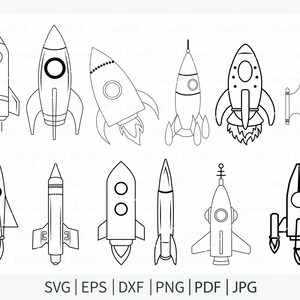 Rocket Svg, Rocket Svg Bundle, Spaceship Svg, Rocket Clipart, Mid ...